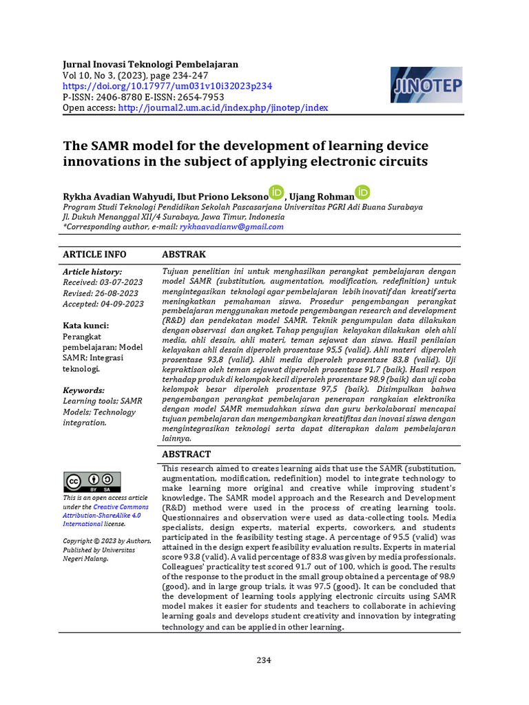 The SAMR Model For The Development of Learning Dev | PDF | Educational Technology | Learning