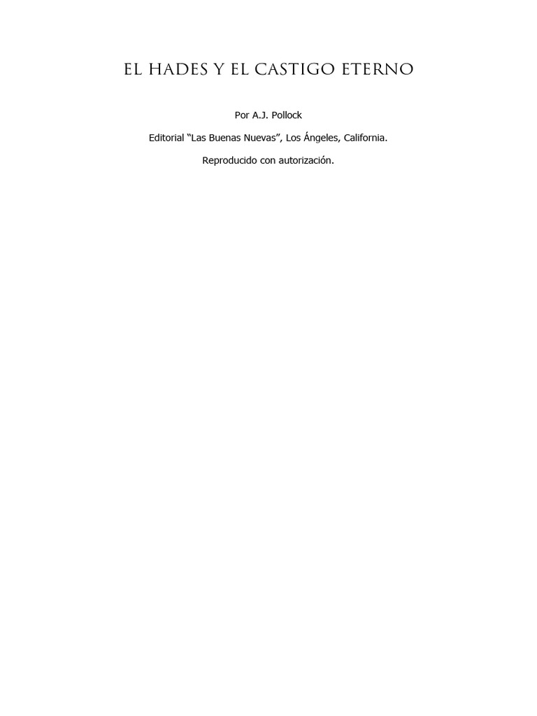 El Hades y El Castigo Eterno. | PDF | Infierno | Pecado