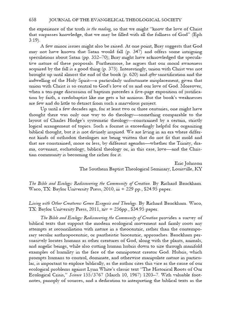 The Bible and Ecology Rediscovering The | PDF | Jesus | Theology