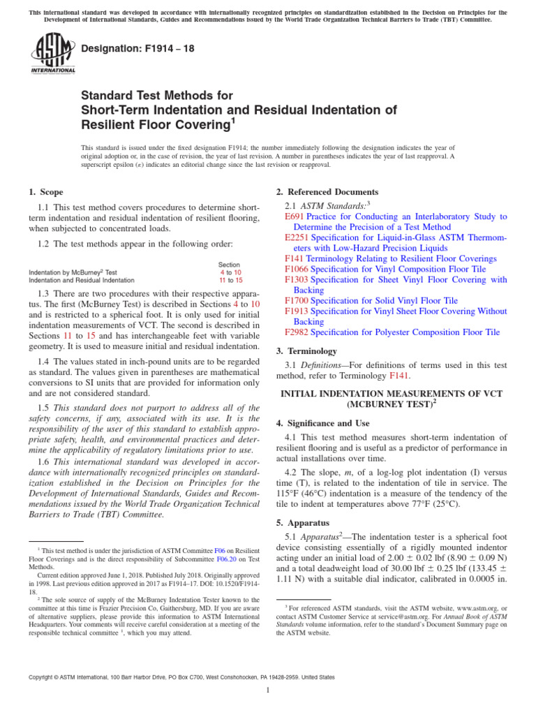 ASTM F1914.18-Short-Term Indentation and Residual Indentation of ...
