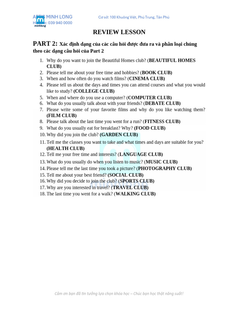 B2 Review Lesson | PDF