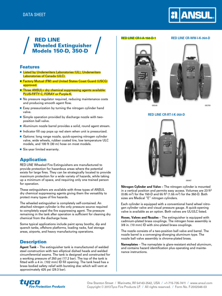 ANS Wheeled Dry Chemical Specsheet | PDF | Materials