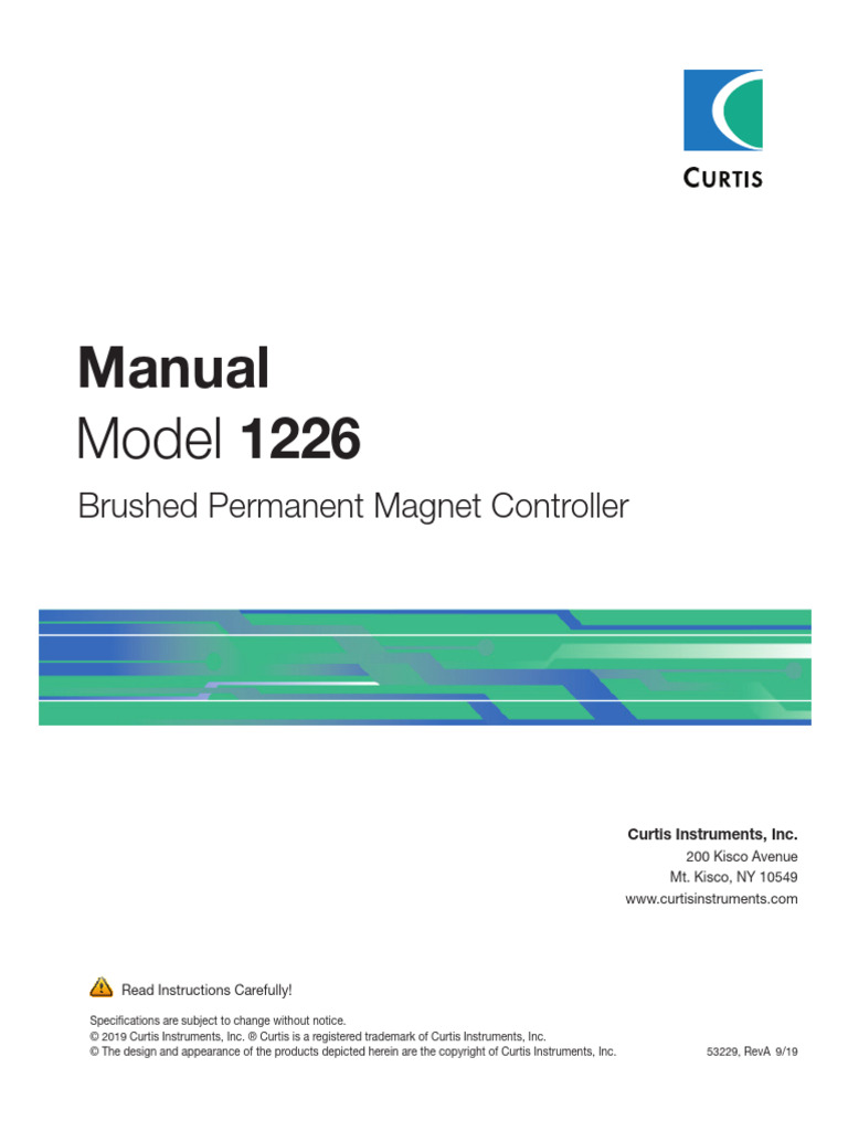 Curtis Model 1226 Controller Manual | PDF | Electrical Connector | Brake