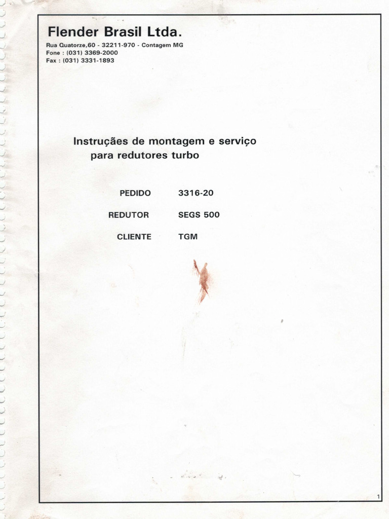 Manual Instrução Redutor Flender SEGS 500 | PDF
