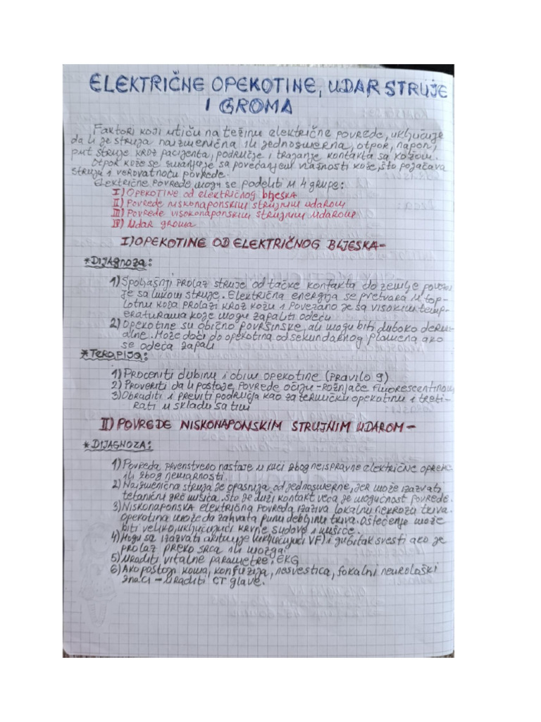 Električne Opekotine - Skraćeno | PDF