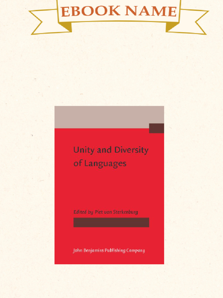 Unity and Diversity of Languages 141st Edition Piet Van Sterkenburg ...