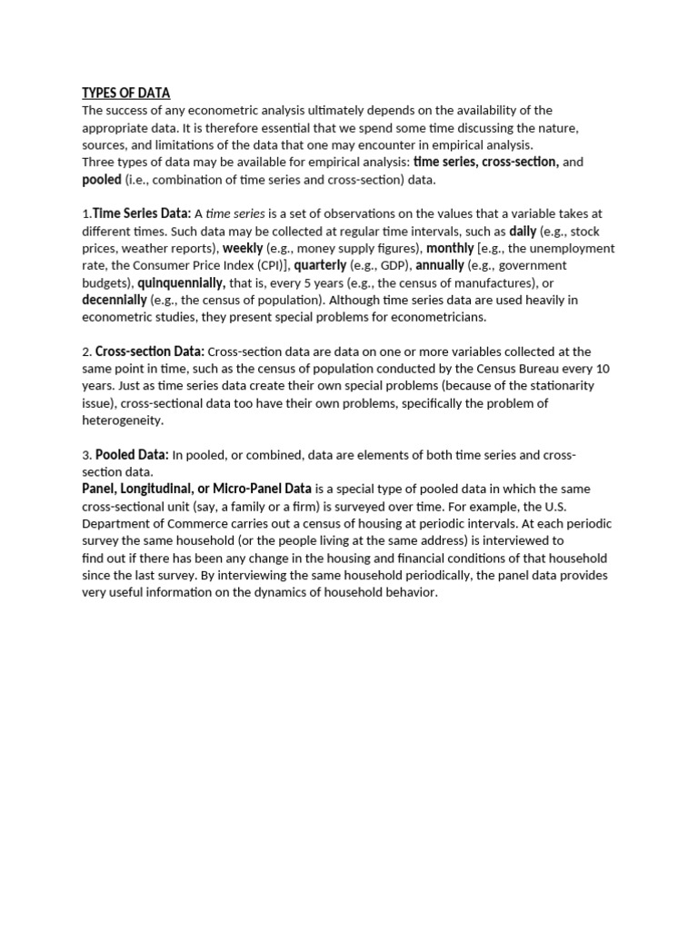 Types of Data | PDF