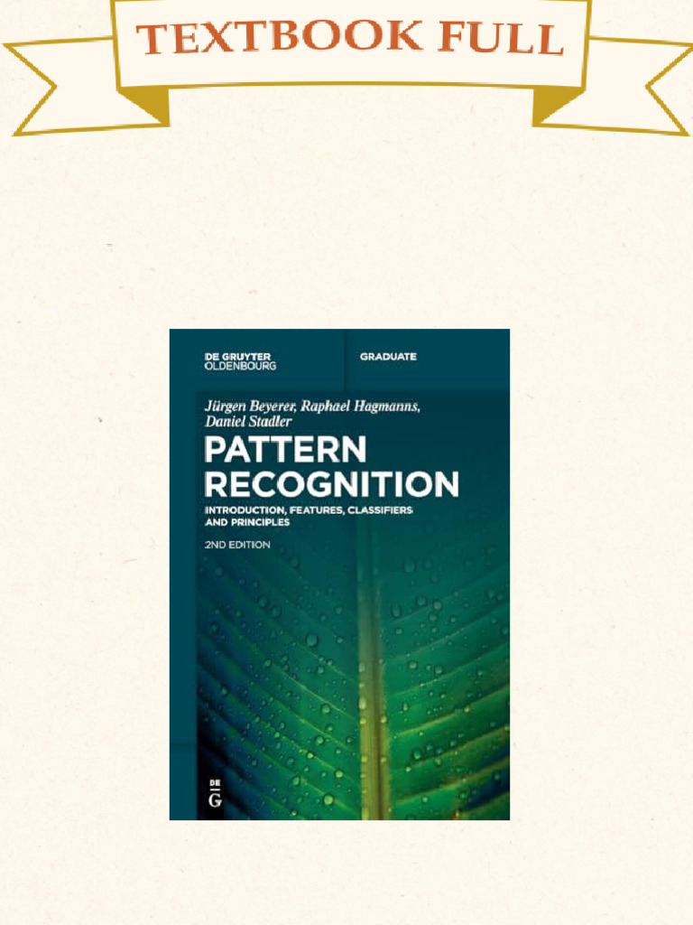 Pattern Recognition Introduction Features Classifiers and Principles de Gruyter Textbook 2nd ...