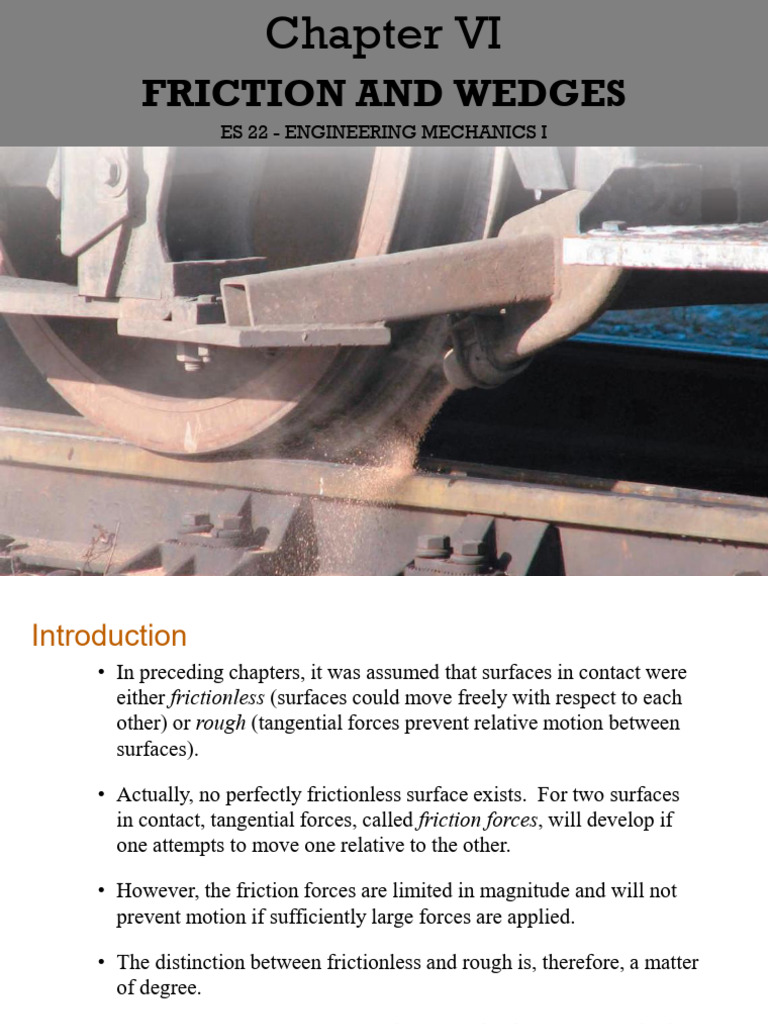 ES 22 Chapter 6 - Friction and Wedges - 2025 | PDF | Friction | Force