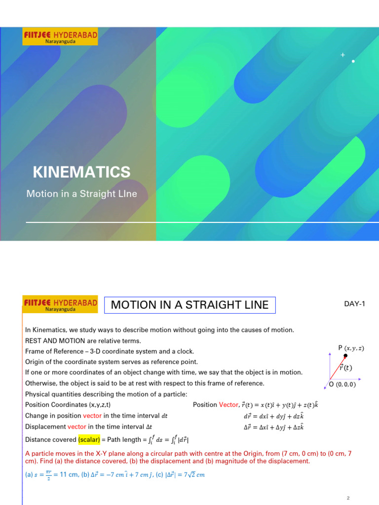 Kinematics: Motion in a Straight Line | PDF | Kinematics | Velocity