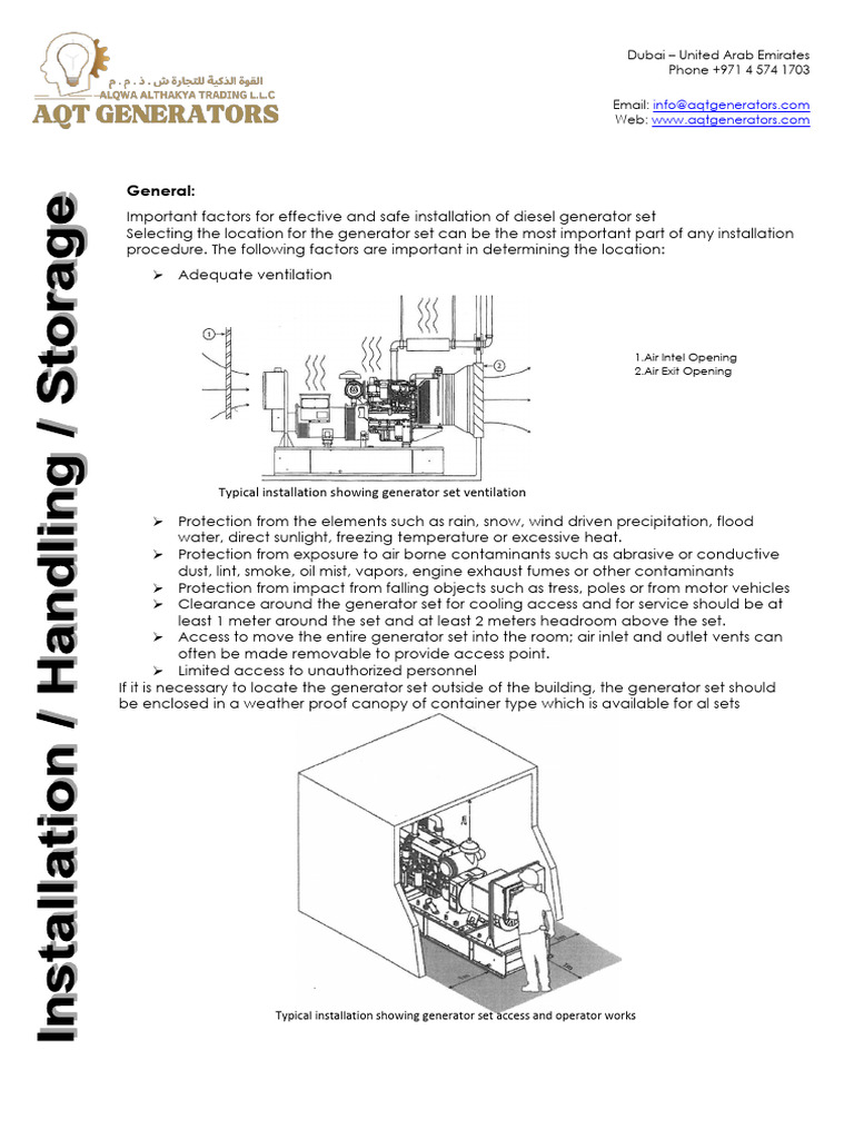 Intallation, Handling & Storage | PDF