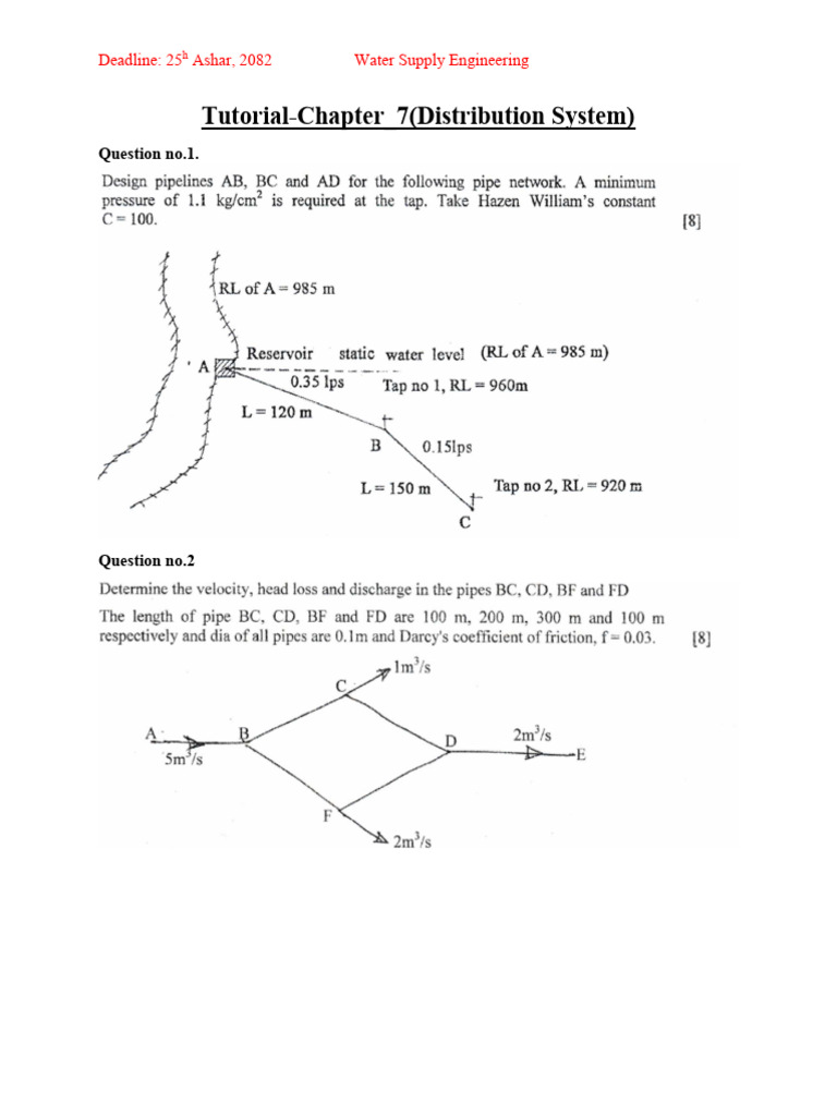 Tutorial - Chapter - 7 (Distribution System) | PDF
