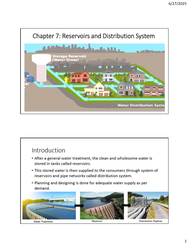 Water Reservoirs and Distribution Systems | PDF | Water Supply | Water