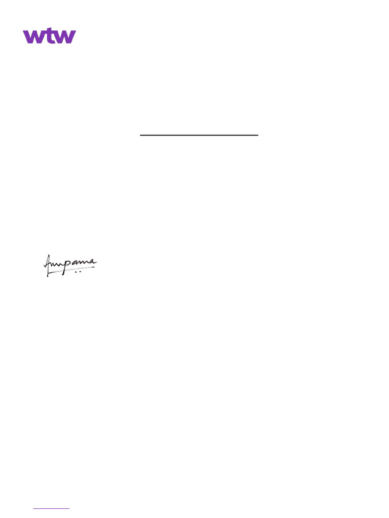 WTW Experience Letter | PDF