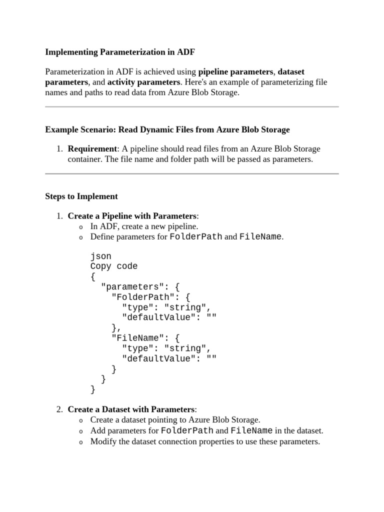 Implementing Parameterization in ADF | PDF | Computer Data | Data ...