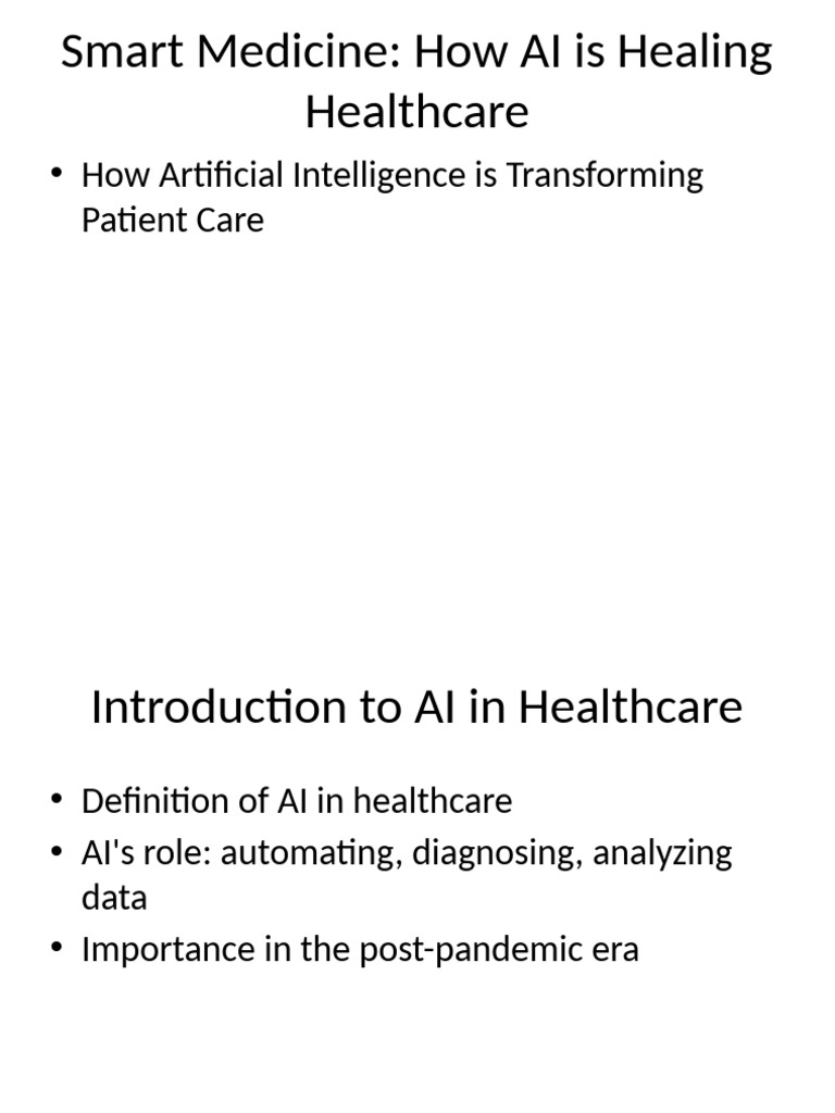 AI's Role in Smart Healthcare | PDF