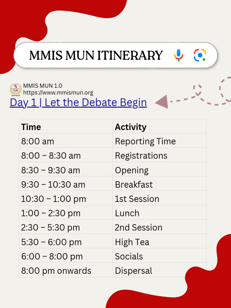 MMIS MUN Itinerary and Dress Code - Compressed | PDF