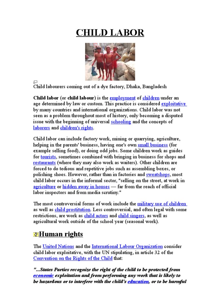 Child Labor Final | Download Free PDF | Child Labour | Labour Economics