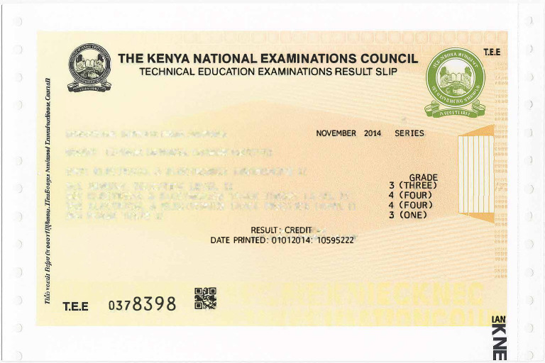 KNEC Result Slip | PDF