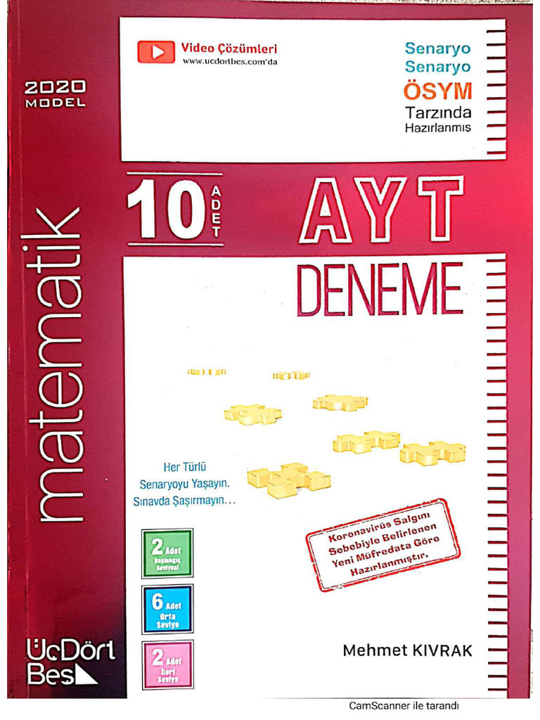 Ayt Matematik Denemesi Ve Cevap Anahtari | PDF