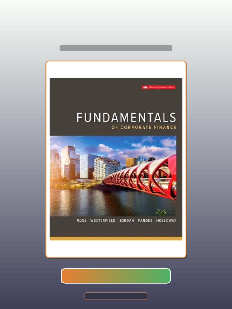 Fundamentals of Corporate Finance 11th Canadian Edition Ross HQ File ...