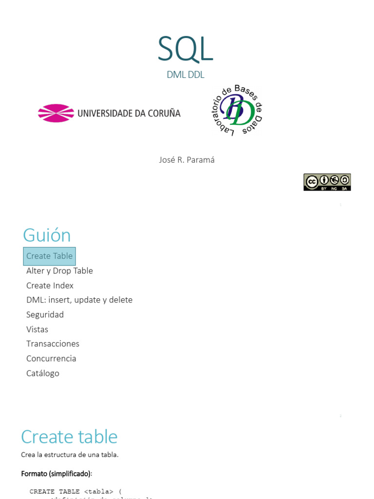 DML DDL | PDF | Datos | SQL