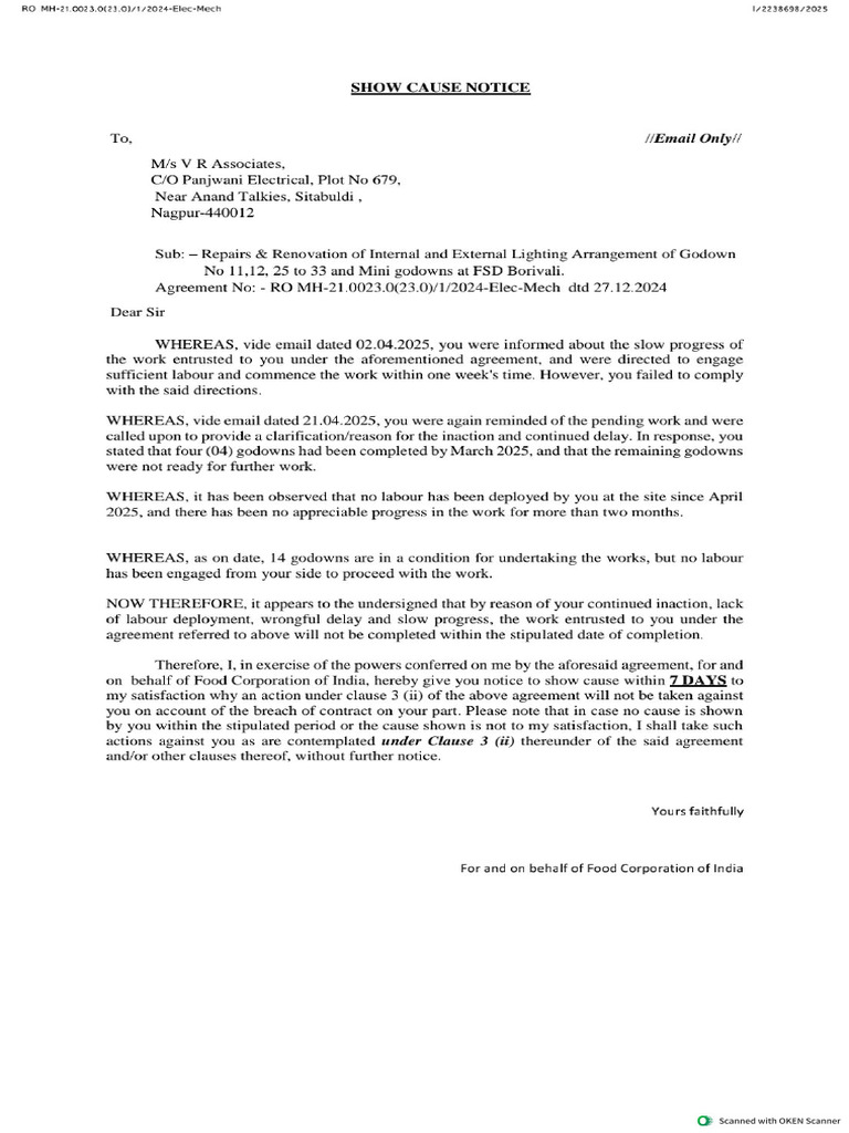 Show Cause Notice | PDF