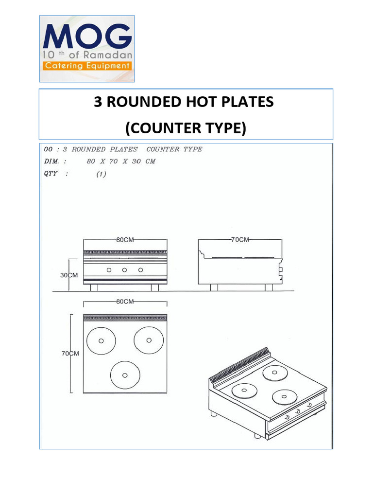 3 Hot Plates - Counter Type | PDF