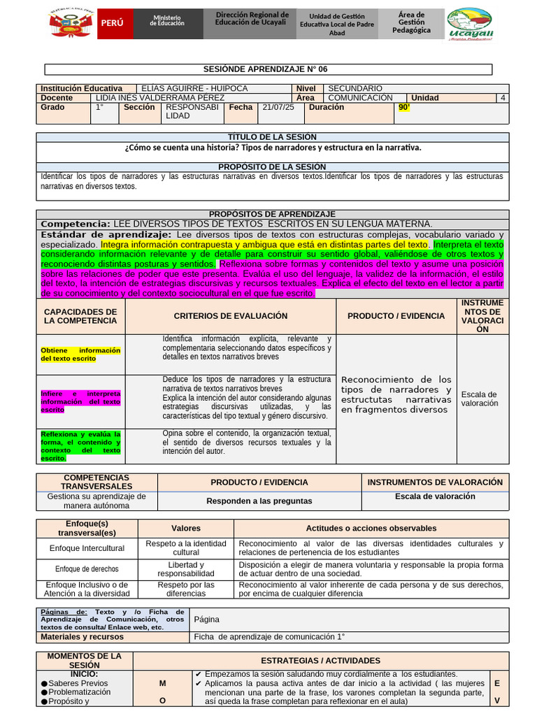SESIÓN 6DE 1° II B.docx IMPRIMIR | PDF | Aprendizaje | Inteligencia