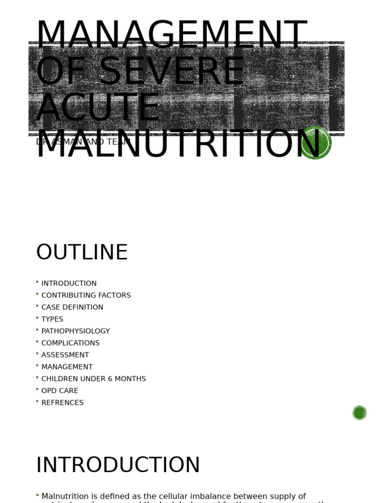 Management of Sever Acute Malnutrition | PDF | Malnutrition | Clinical ...