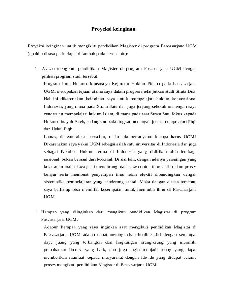 2022 Form Proyeksi Keinginan Magister | PDF
