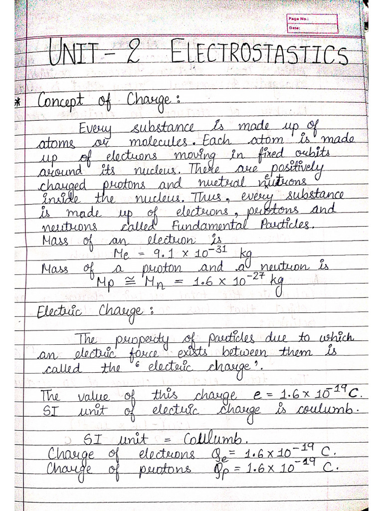 Unit 2 Elctrostatics English Pdf