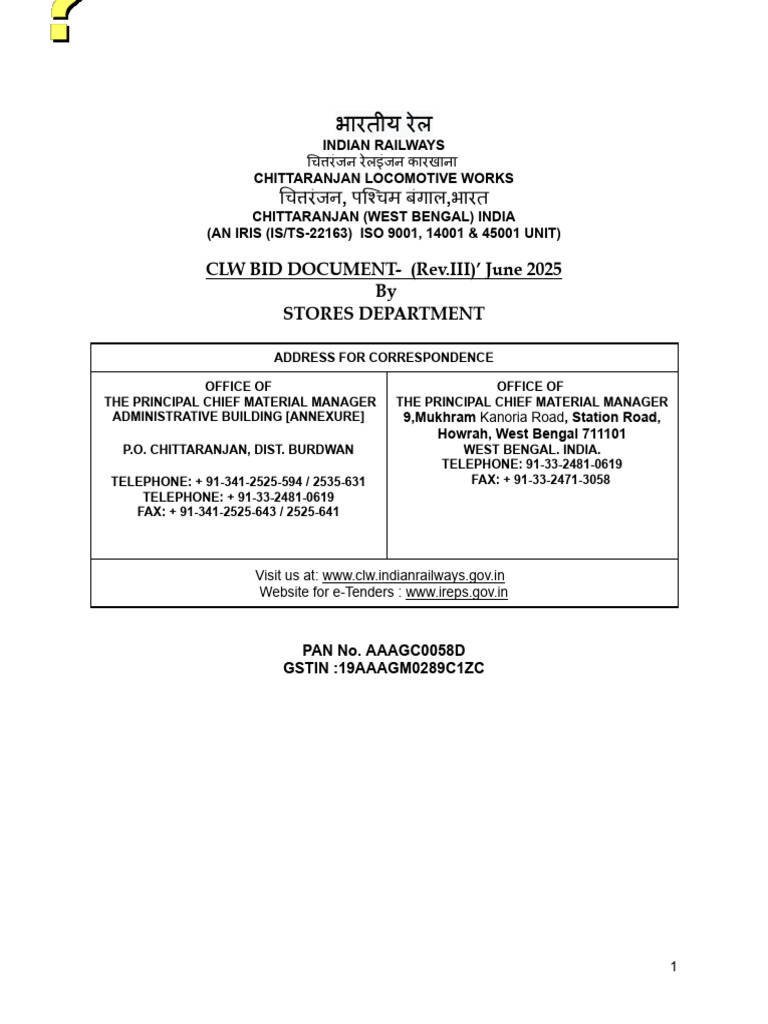 CLW Bid Document June 2025 | PDF | Specification (Technical Standard ...