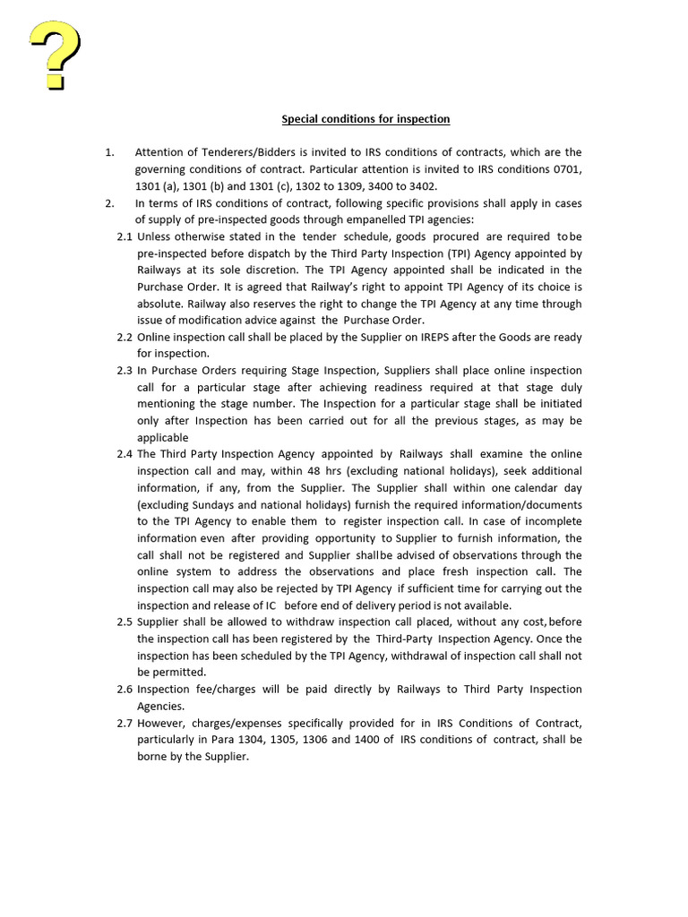 SPL Conditions For TPI Agency | PDF