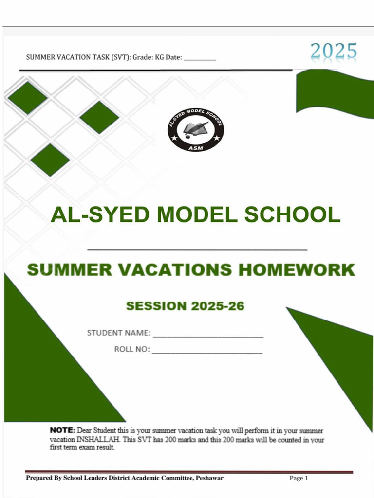 SVT Class KG - 1-One Page | PDF