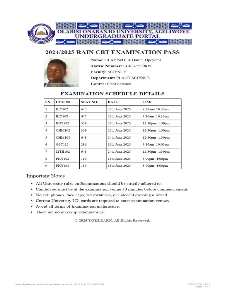 2nd Semester Examination Pass Format | PDF