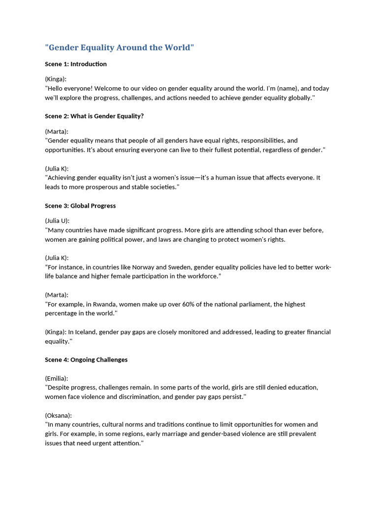Global Gender Equality Insights | PDF | Gender Studies | Gender Equality