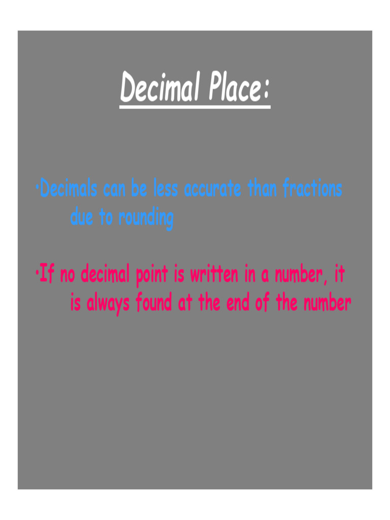 Decimal Place & Rounding Off | PDF | Numbers | Multiplication