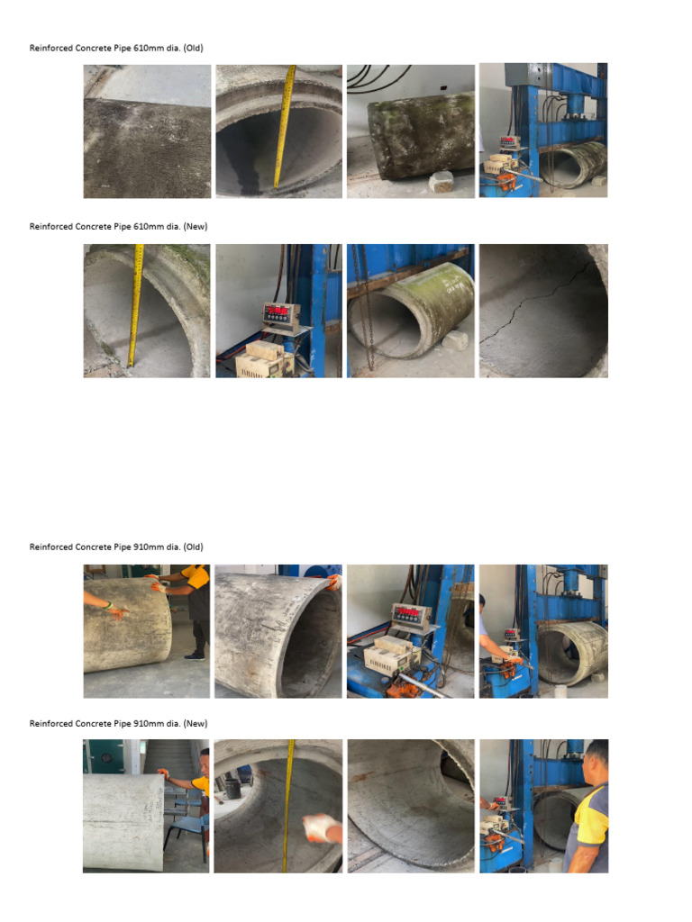 Reinforce Concrete Pipe Testing Photos | PDF