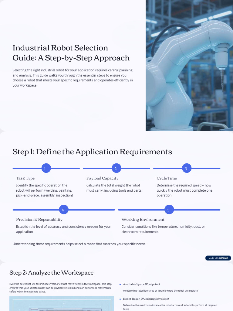 Industrial Robot Selection Guide A Step by Step Approach | PDF | Robot | Robotics