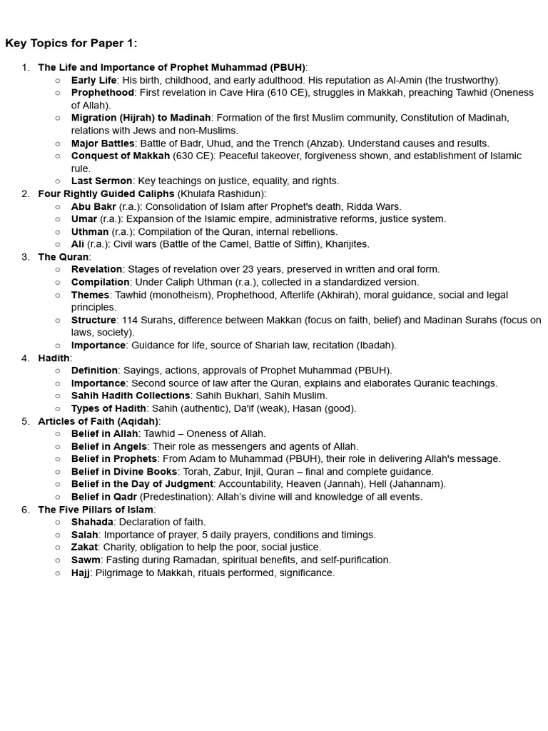 Key Aspects of Islam and Its Teachings | PDF | Prophets And Messengers ...