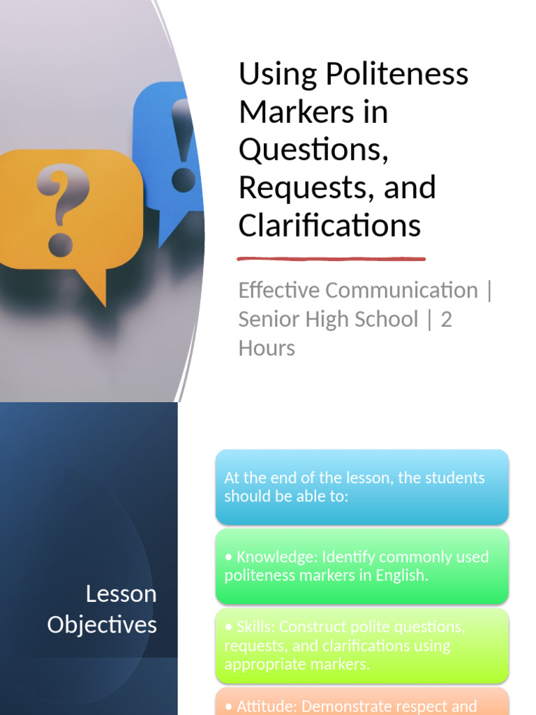 Politeness Markers Lesson PPT Q1LP5 | PDF