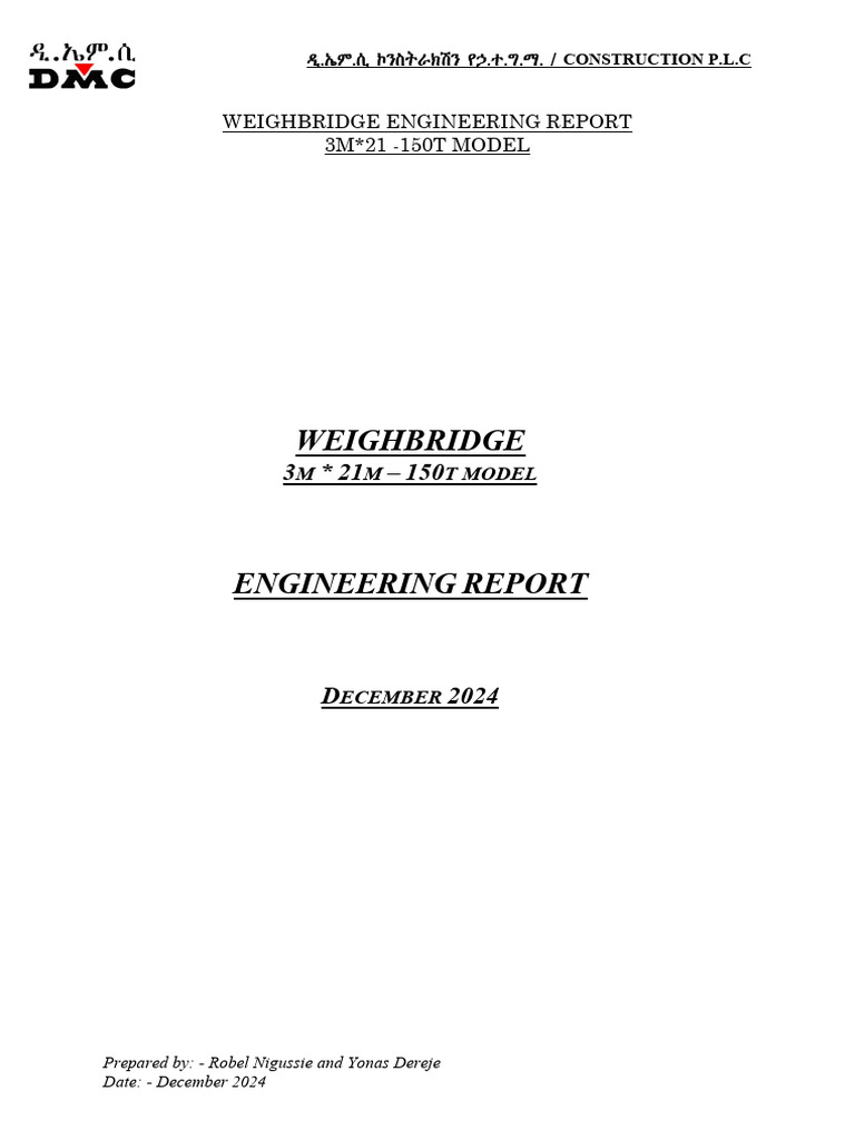 Weighbridge Engineering Report 150T | PDF