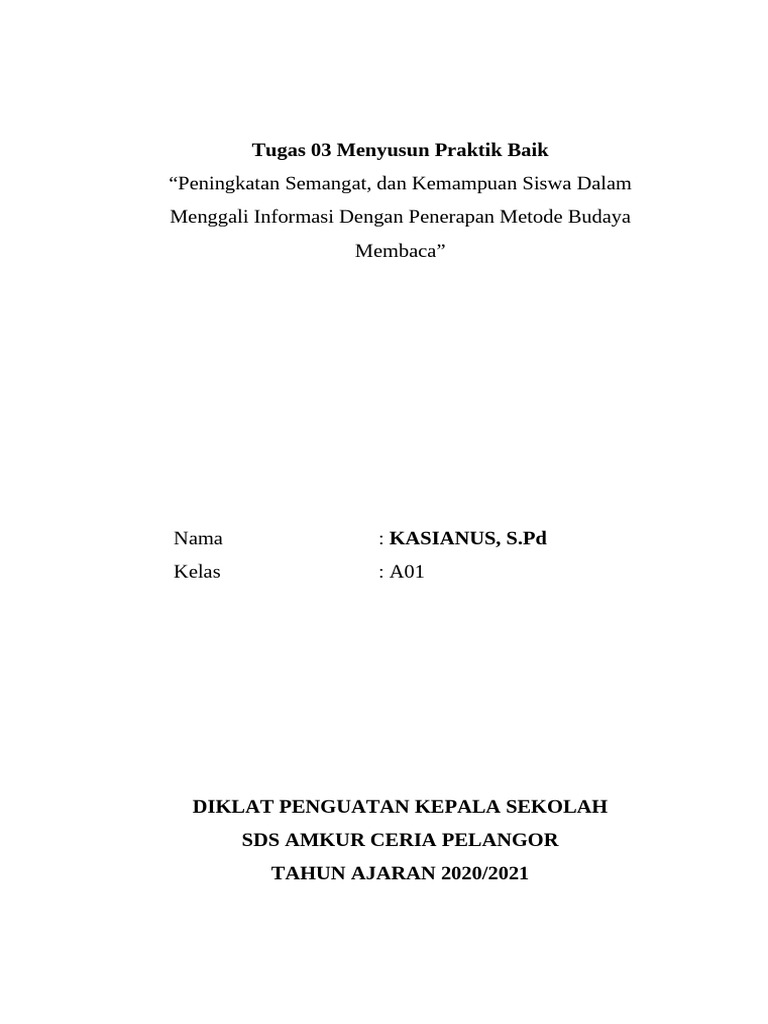 Tugas 03 Menyusun Praktik Baik | PDF