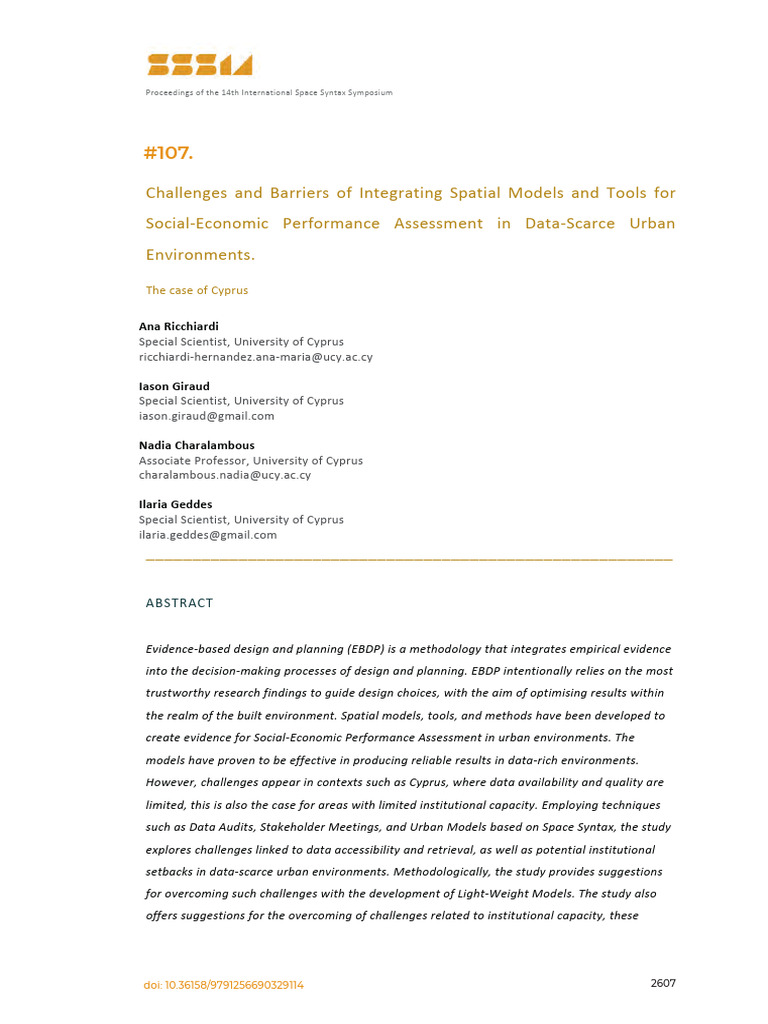 Challenges and Barriers of Integrating Spatial Models and Tools For ...