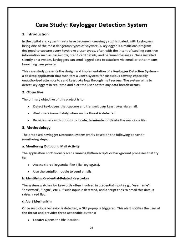 Case Study - Keylogger Detection System | PDF | Computing | Security