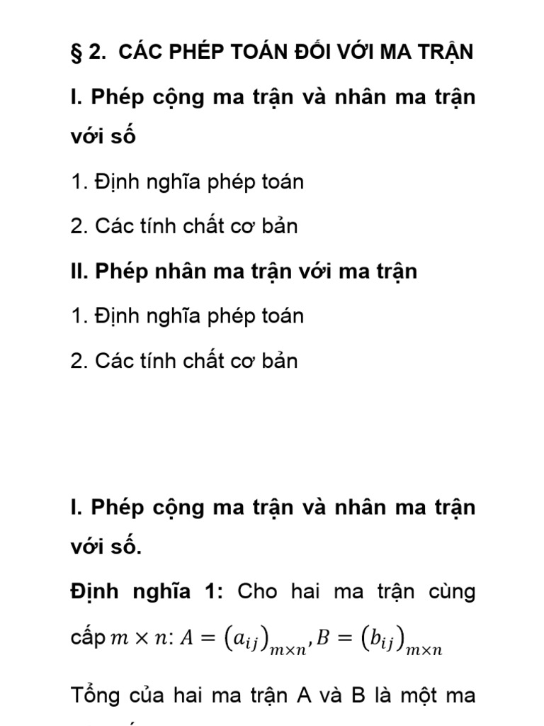 4) Phep Toan Voi Ma Tran | PDF