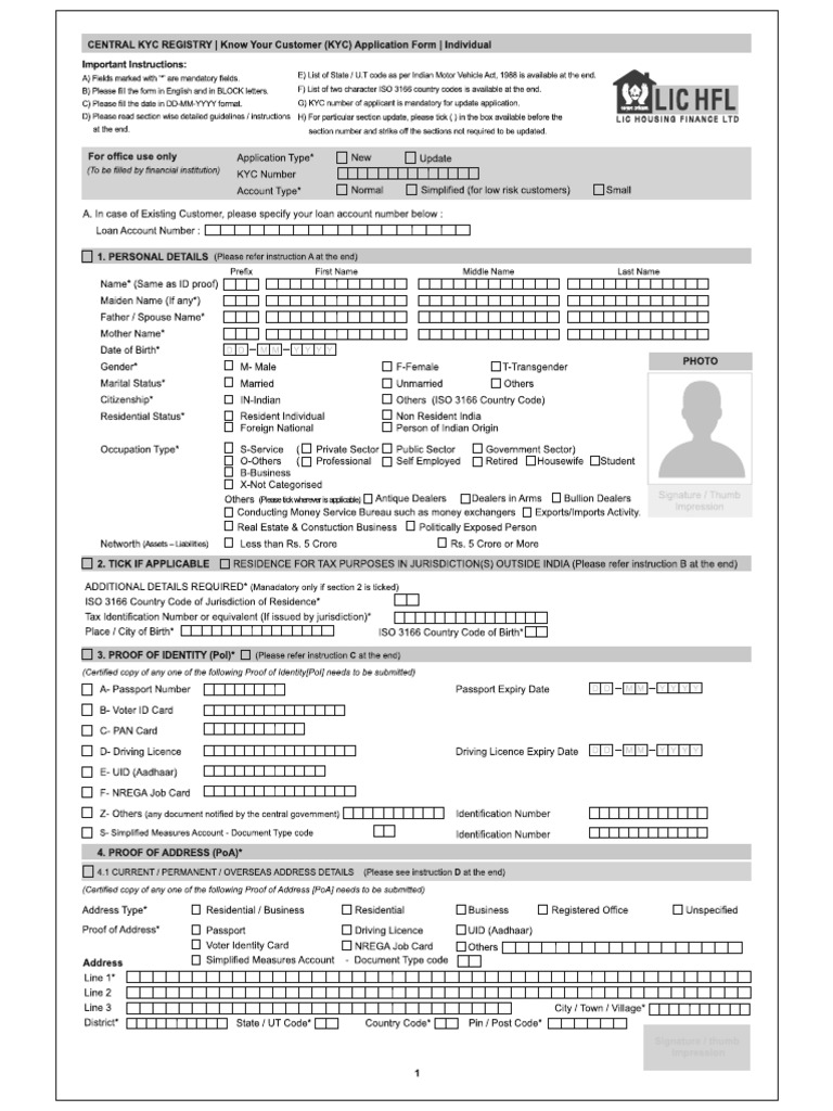 Lic HFL Ckyc | PDF