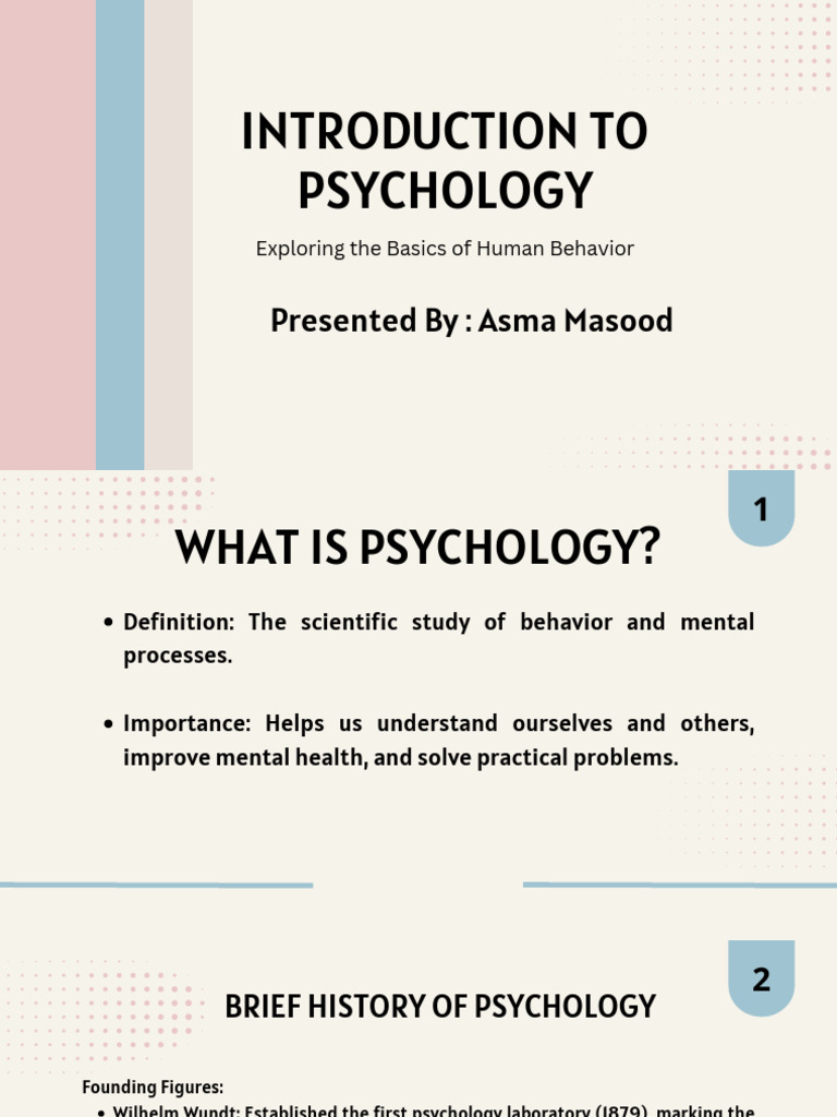 Introduction To Psychology | PDF | Psychology | Behaviorism