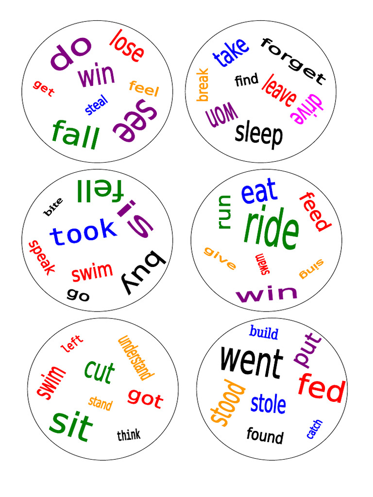 Dobble Irregular Verbs A Game | PDF